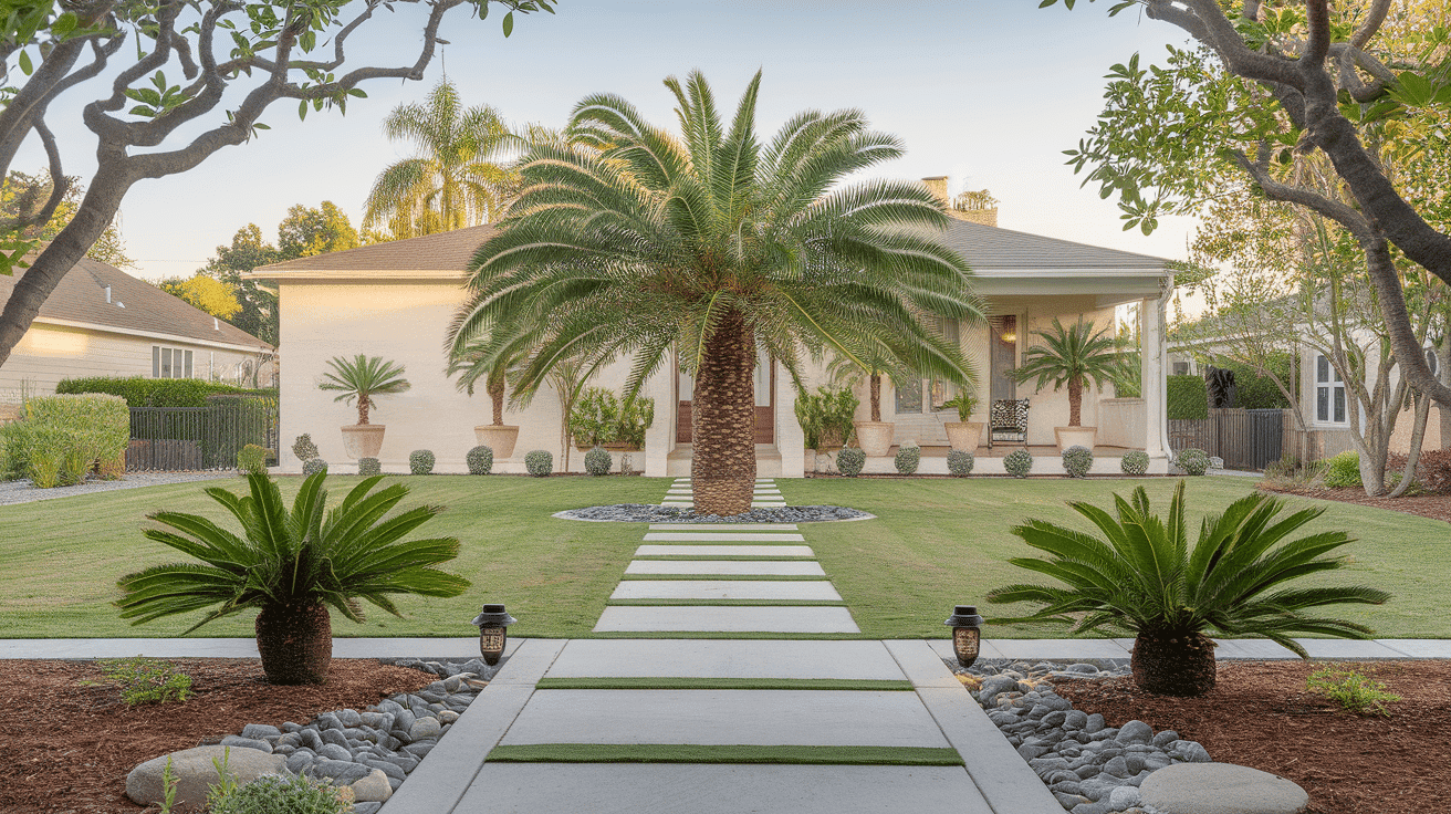 10 Creative Front Yard Palm Tree Landscape Ideas - Randy Lemmon